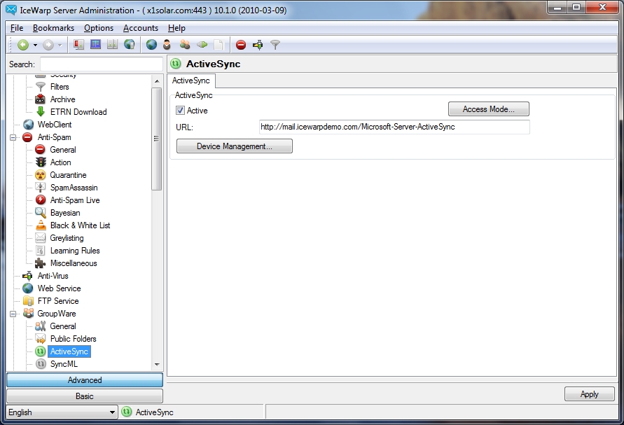IceWarp Exchange ActiveSync